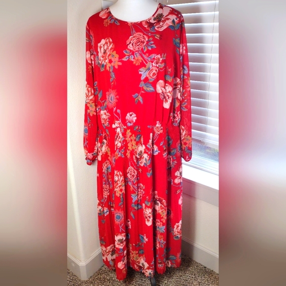 Ava & Viv | Dresses | 3 Ava Viv 3x Womans Red Floral Mini Pleated Waist ...